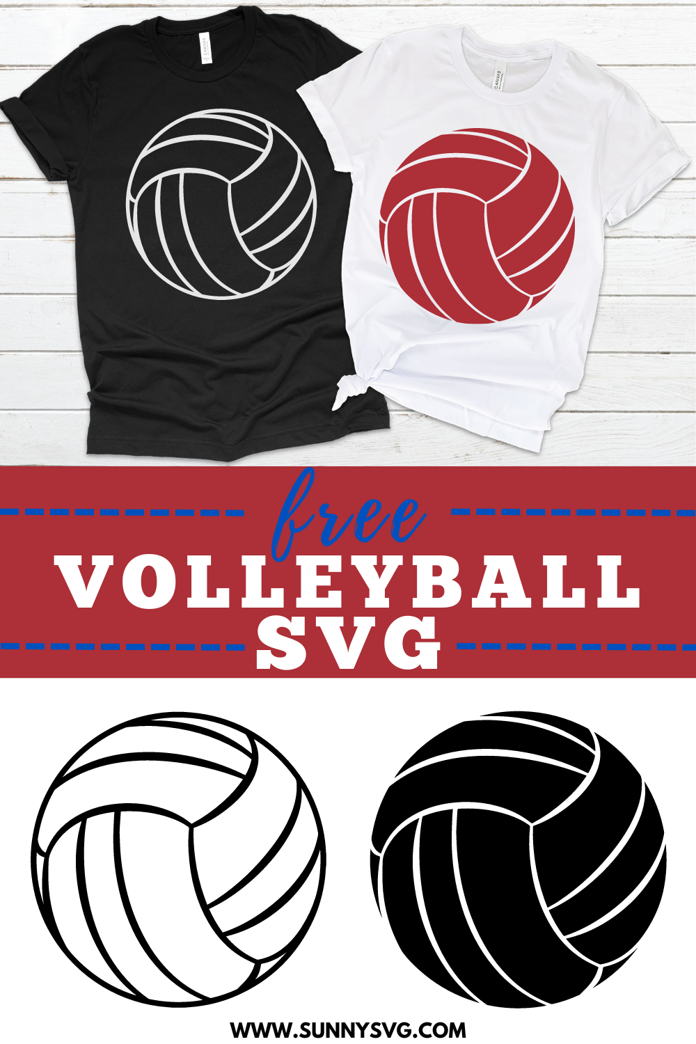Volleyball - Free SVG Cut File - Sunny SVG