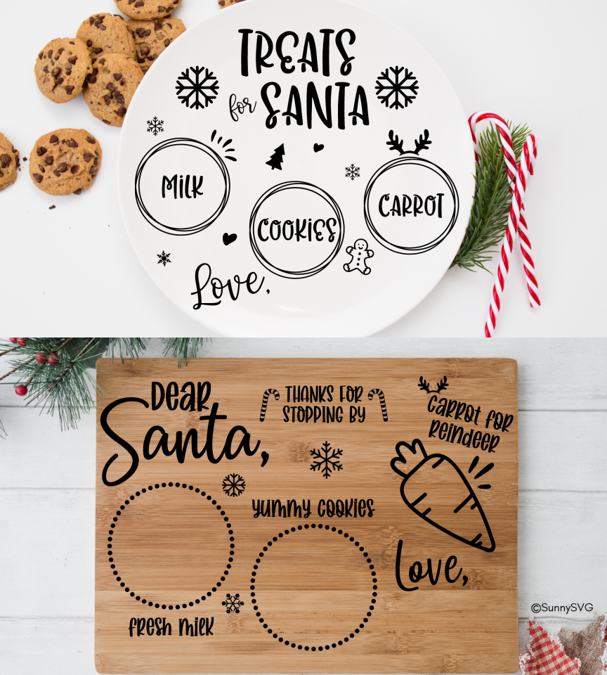 Cookies for Santa Plate SVG - Free Cut File - Sunny SVG