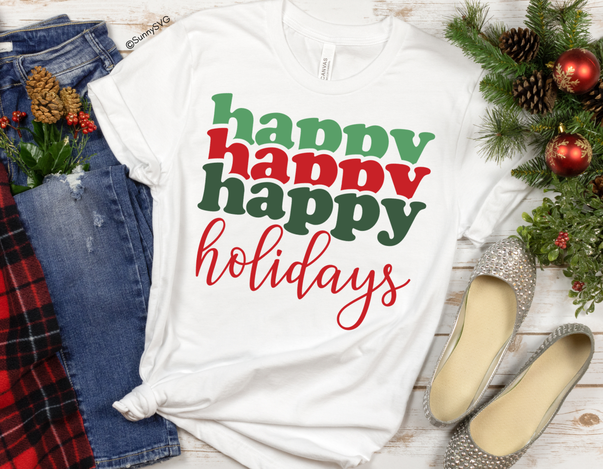 Happy Holidays SVG - Free Cut File - Sunny SVG