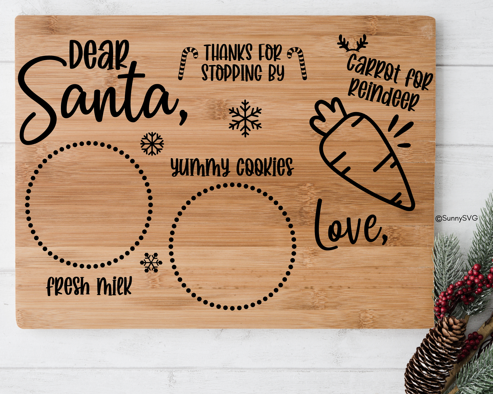 Cookies for Santa Plate SVG - Free Cut File - Sunny SVG