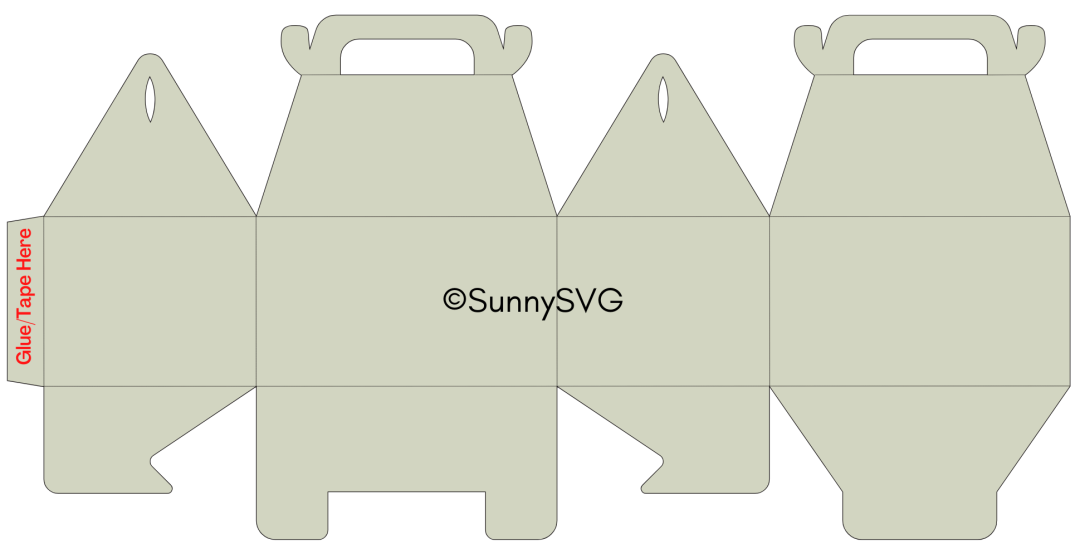 Free Mini Gable Box Template SVG - Sunny SVG