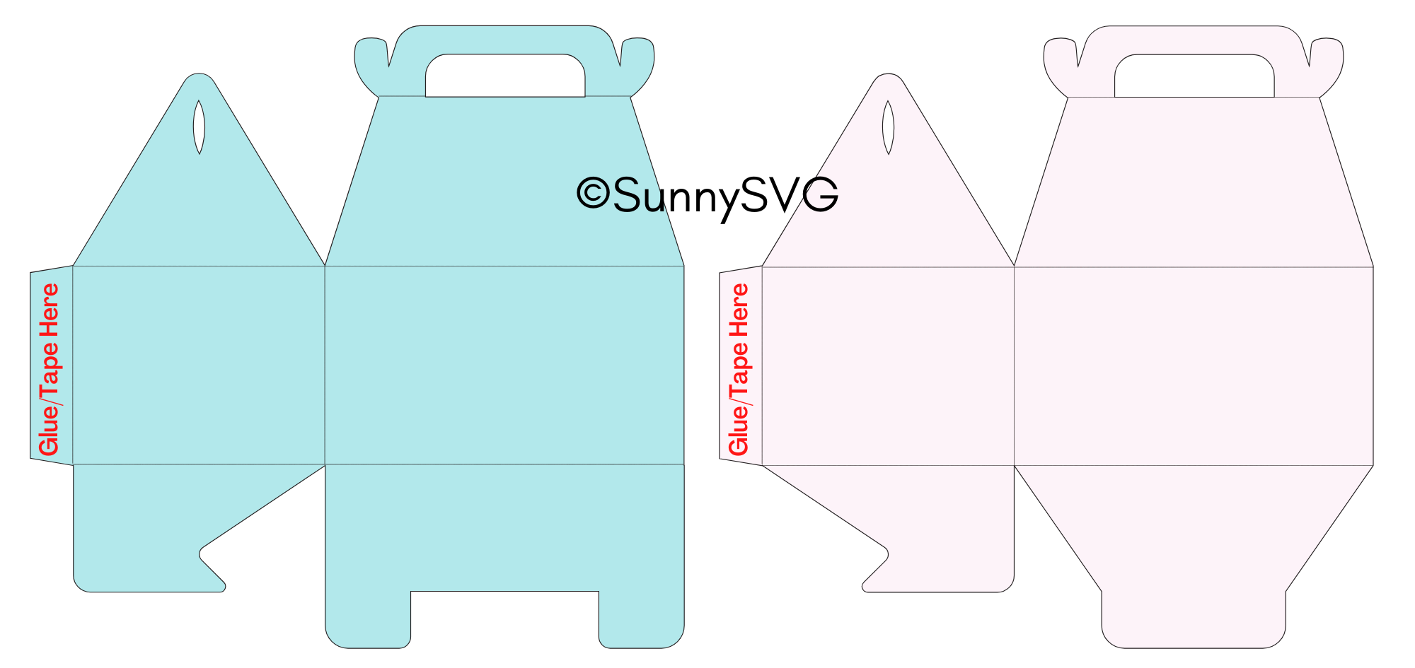 Free Large Gable Box Template SVG - Sunny SVG
