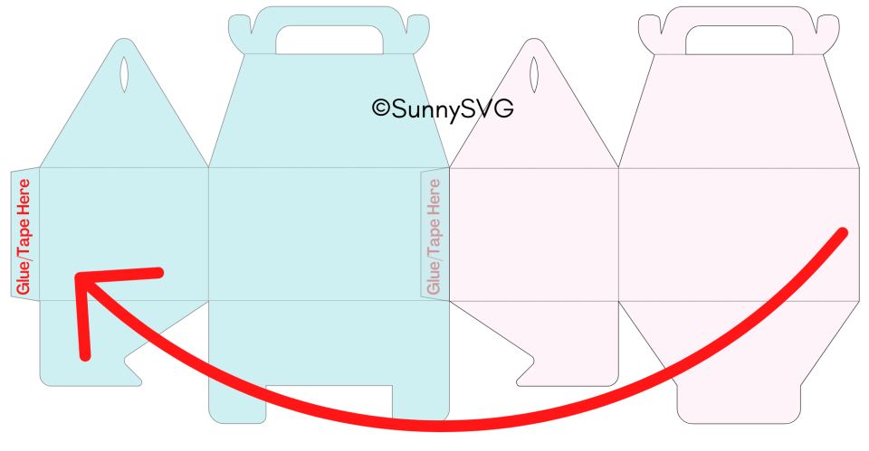 Free Large Gable Box Template SVG - Sunny SVG