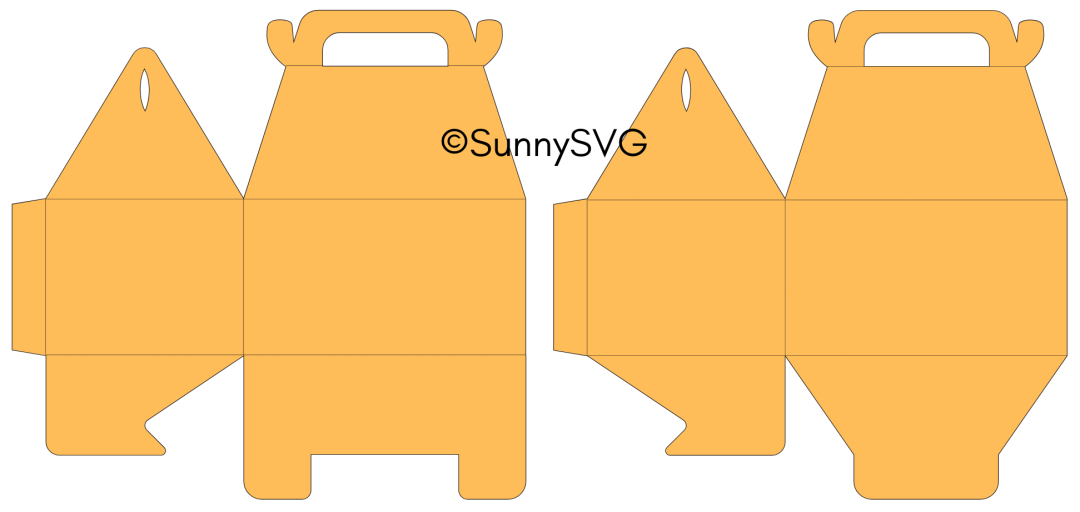 Free Large Gable Box Template SVG - Sunny SVG