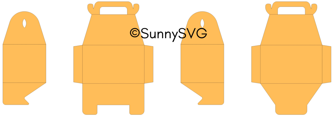 Free X-Large Gable Box Template SVG - Sunny SVG