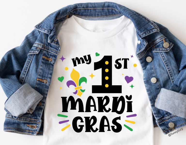 My First Mardi Gras - Free SVG Cut File - Sunny SVG