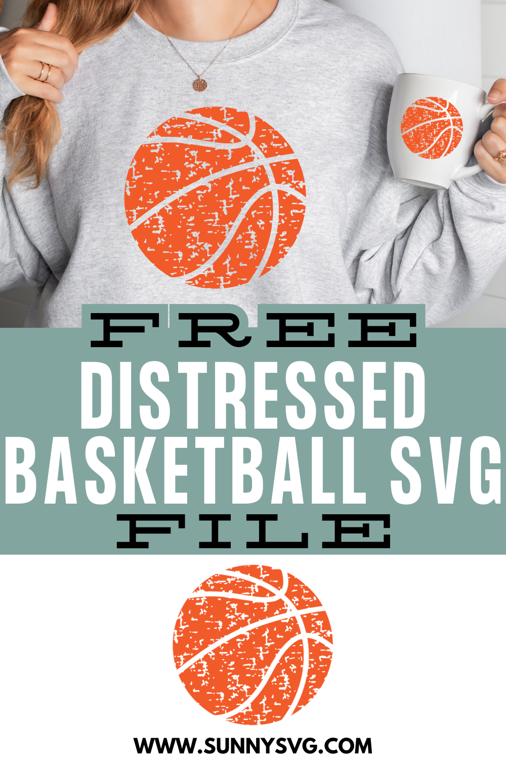 Free Distressed Basketball SVG - Sunny SVG
