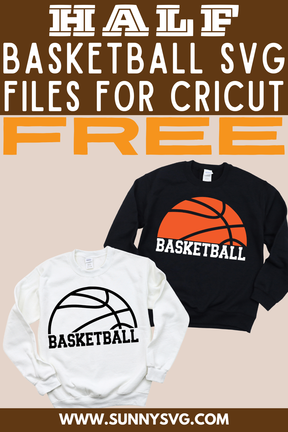 Free Half Basketball SVG - Sunny SVG