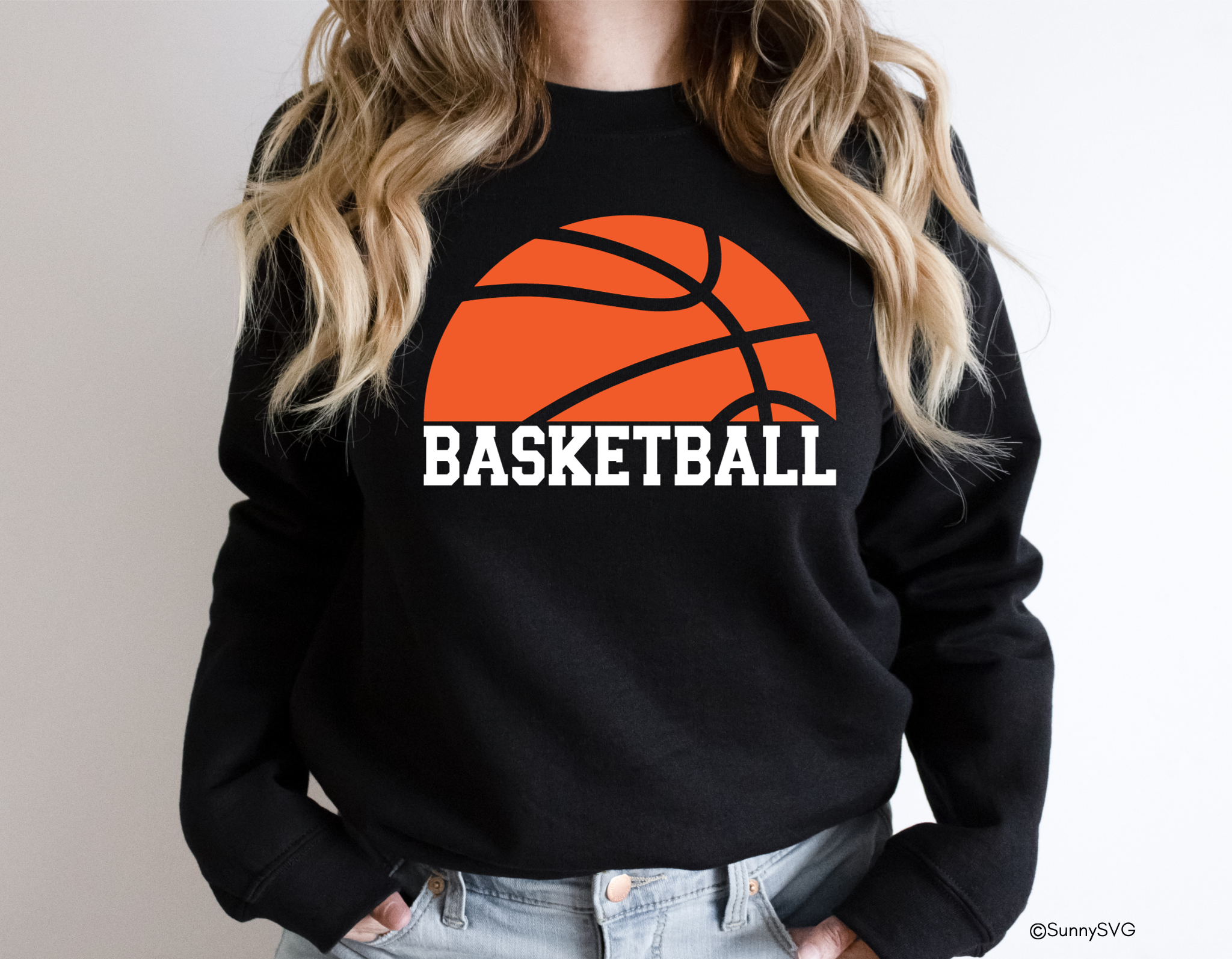 Free Half Basketball SVG - Sunny SVG