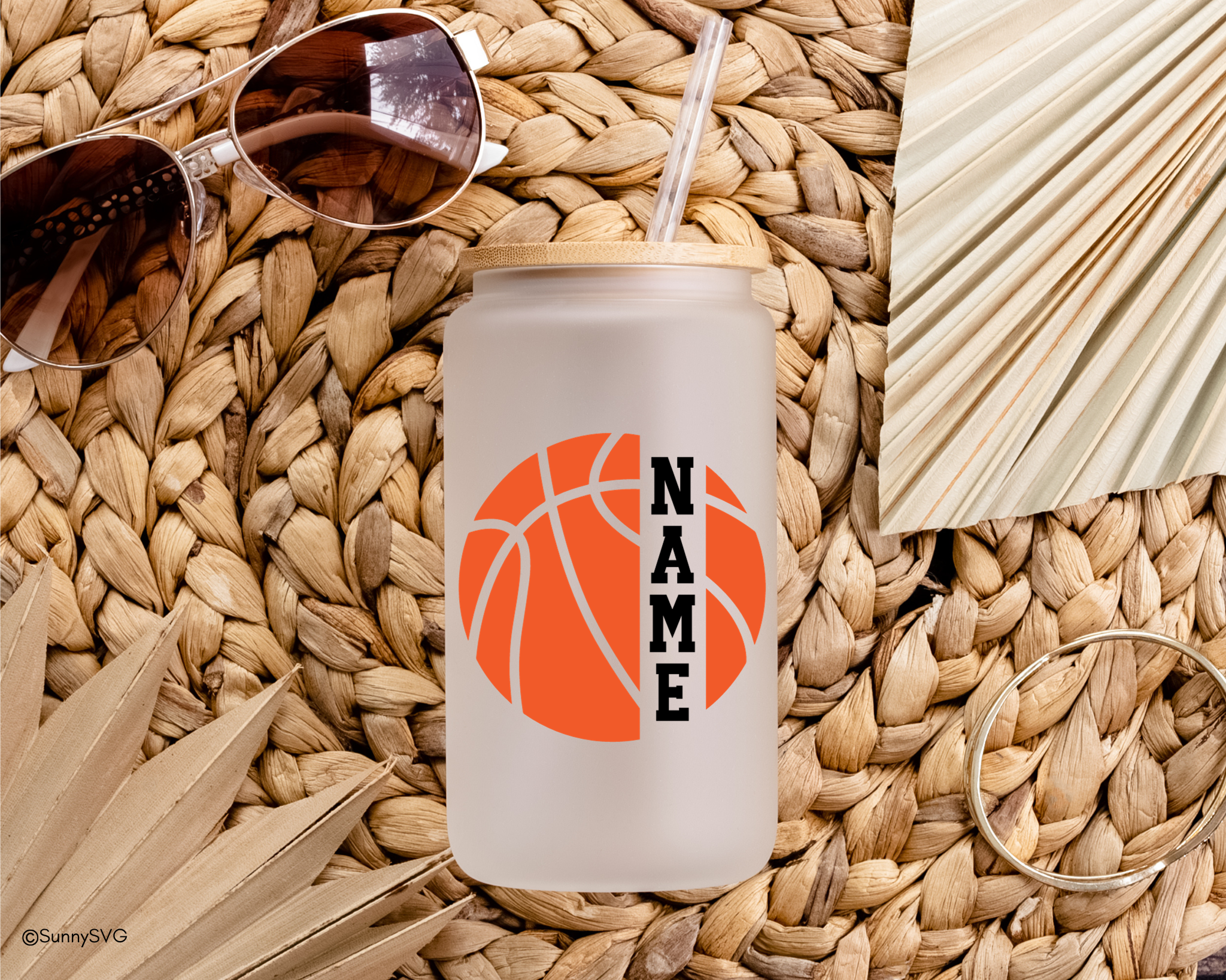 Free Split Basketball SVG - Sunny SVG