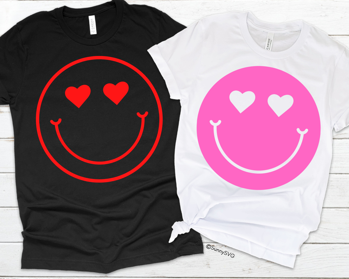 Heart Eye Smiley Face SVG - Free Cut File - Sunny SVG
