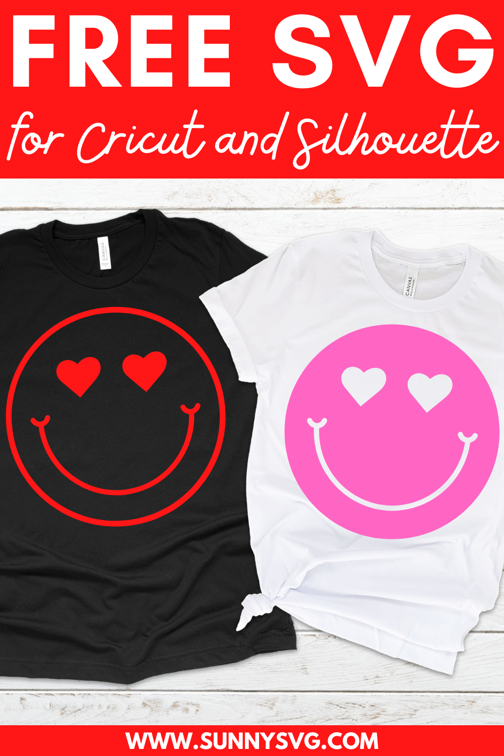 Heart Eye Smiley Face SVG - Free Cut File - Sunny SVG