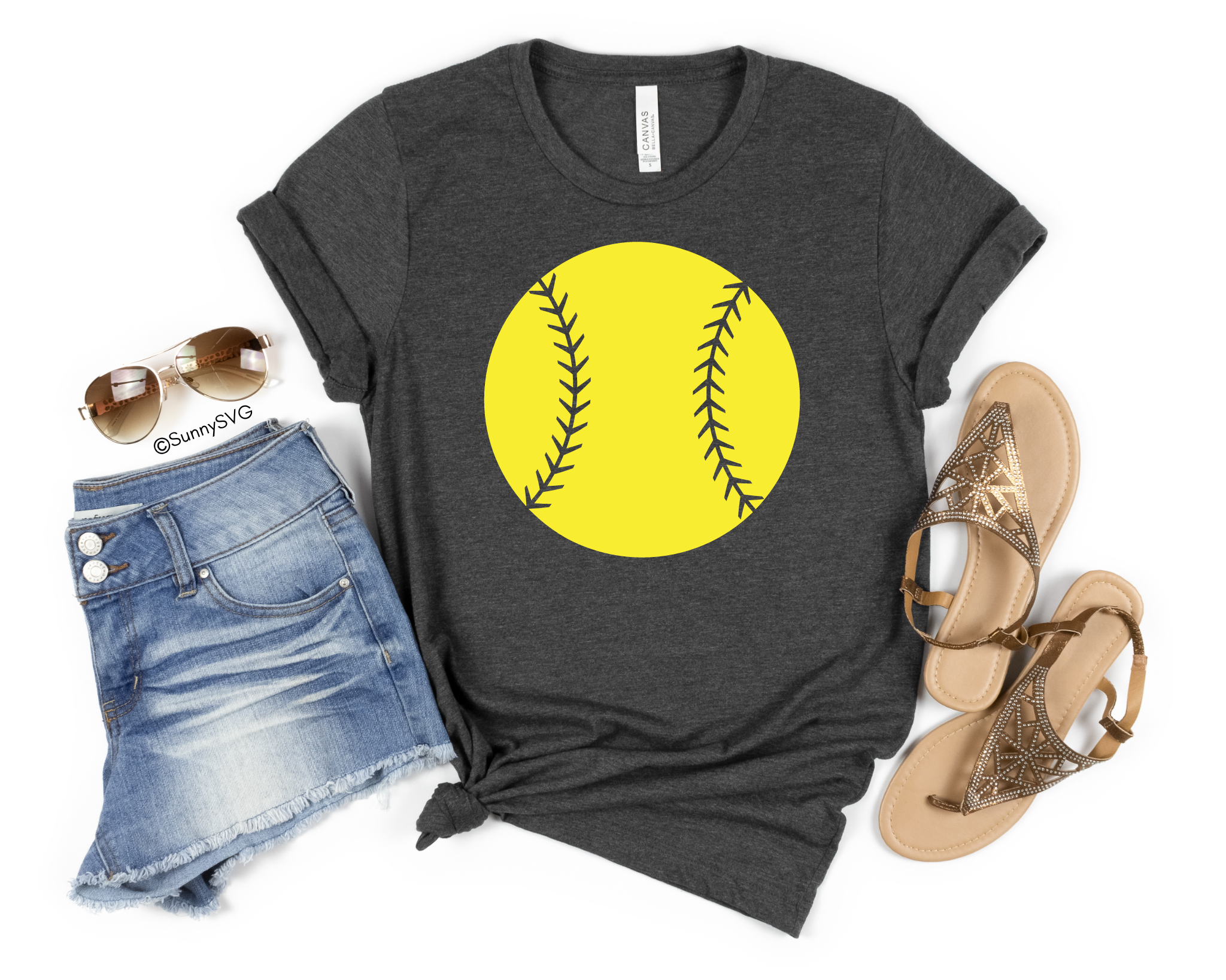 Softball SVG - Free Cut File - Sunny SVG