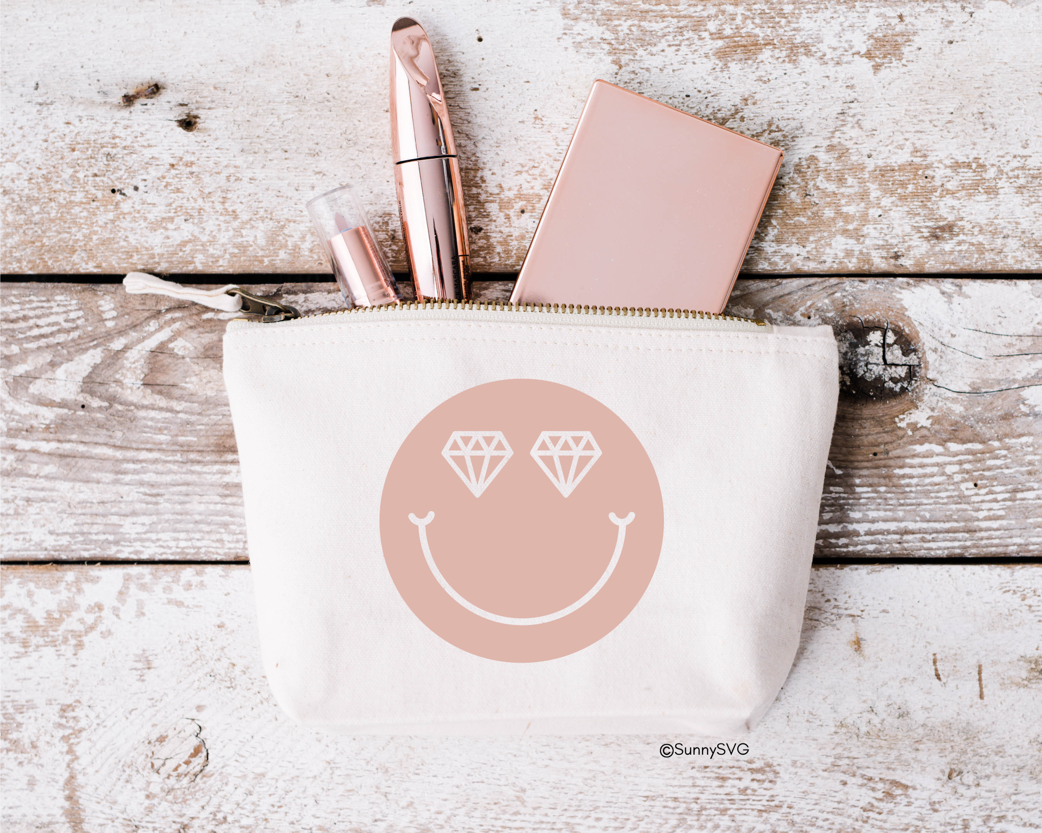 Diamond Eyes Smiley Face SVG - Free Cut File - Sunny SVG