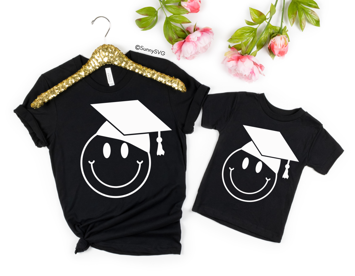 Graduation Smiley Face SVG - Free Cut File - Sunny SVG