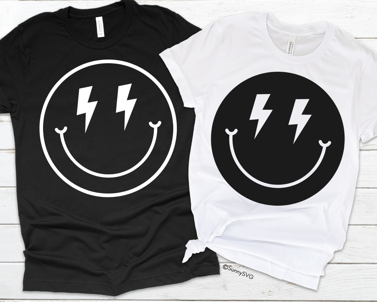 Lightning Bolt Smiley Face SVG - Free Cut File - Sunny SVG