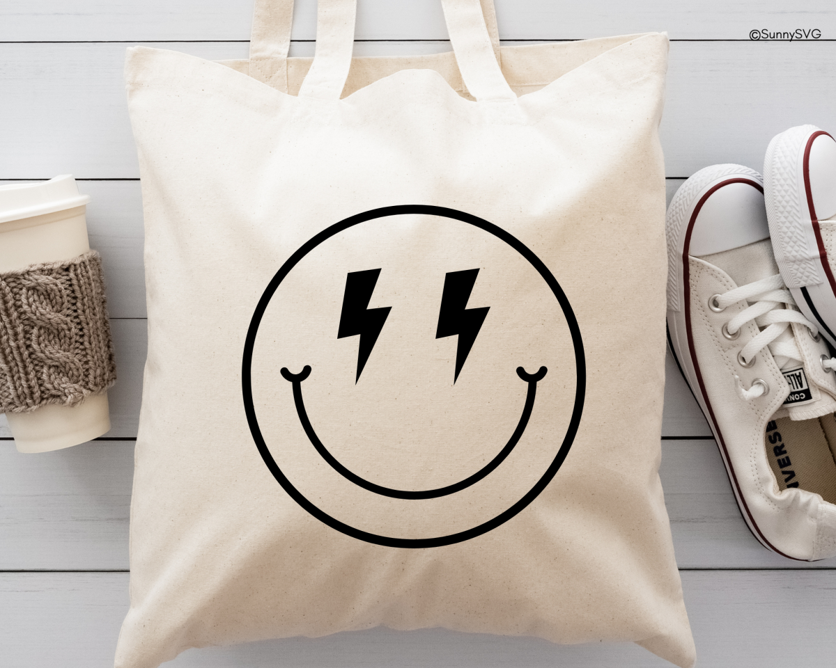 Lightning Bolt Smiley Face SVG - Free Cut File - Sunny SVG