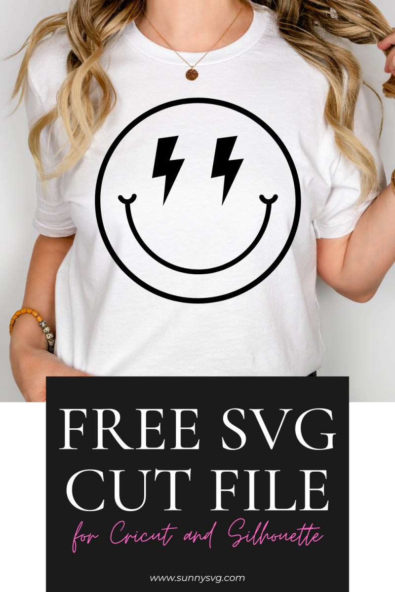 Lightning Bolt Smiley Face SVG - Free Cut File - Sunny SVG