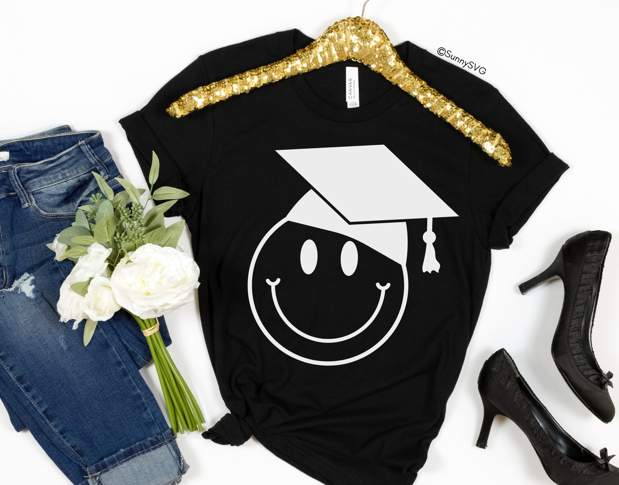 Graduation Smiley Face SVG - Free Cut File - Sunny SVG