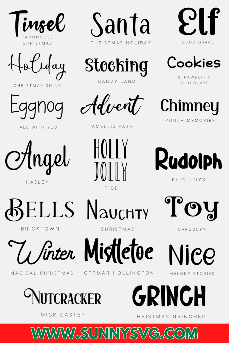 Free Christmas Fonts for Cricut - Sunny SVG